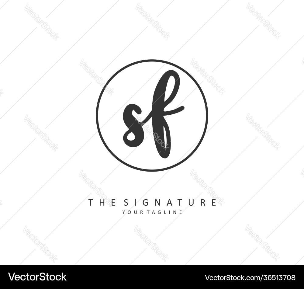 Sf initial letter handwriting and signature logo Vector Image