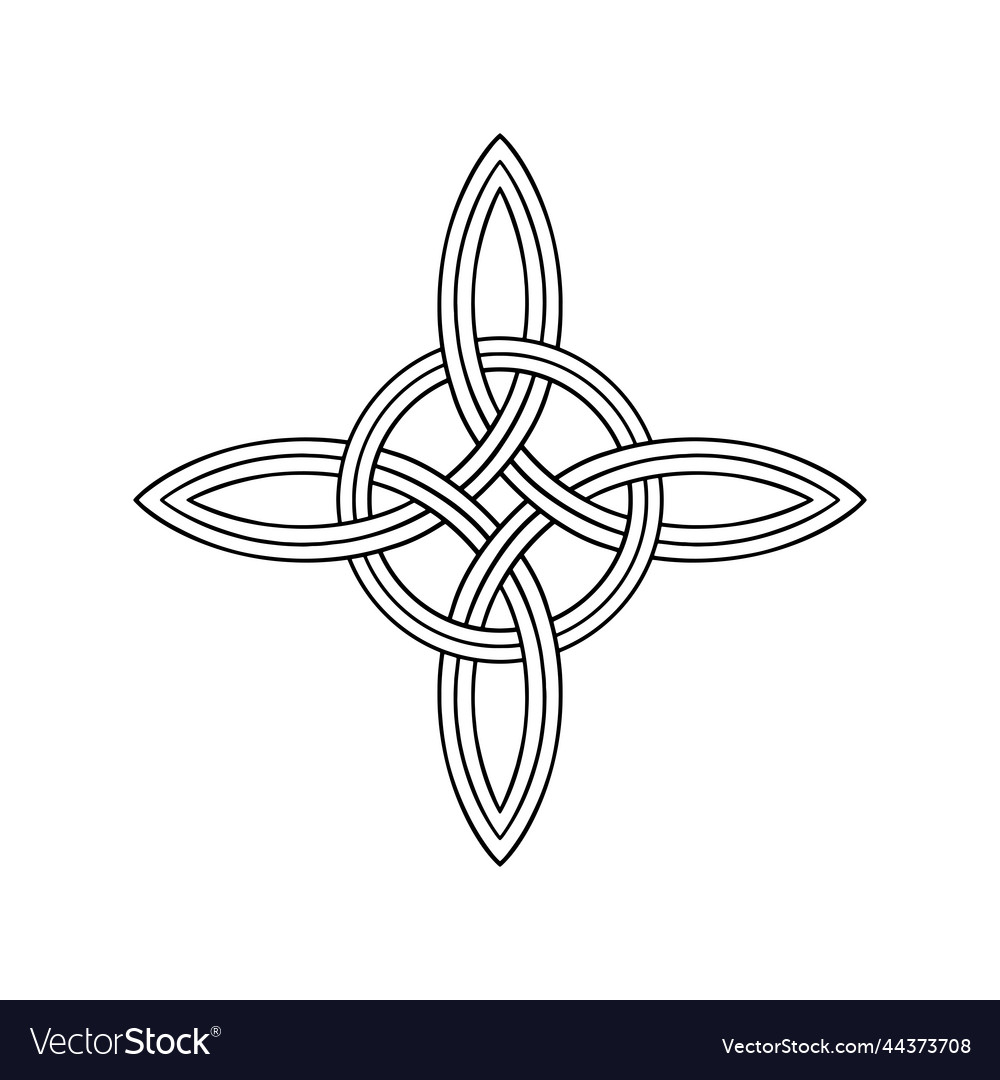 Wicca symbol - power of four elements Royalty Free Vector