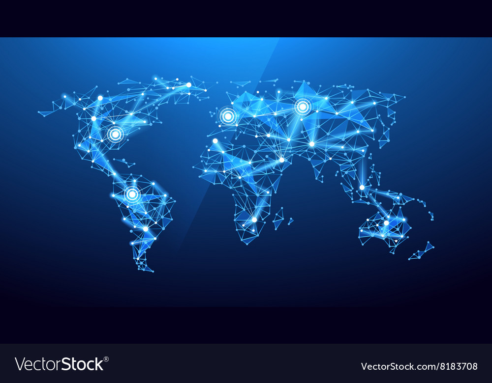 World map low poly Royalty Free Vector Image - VectorStock