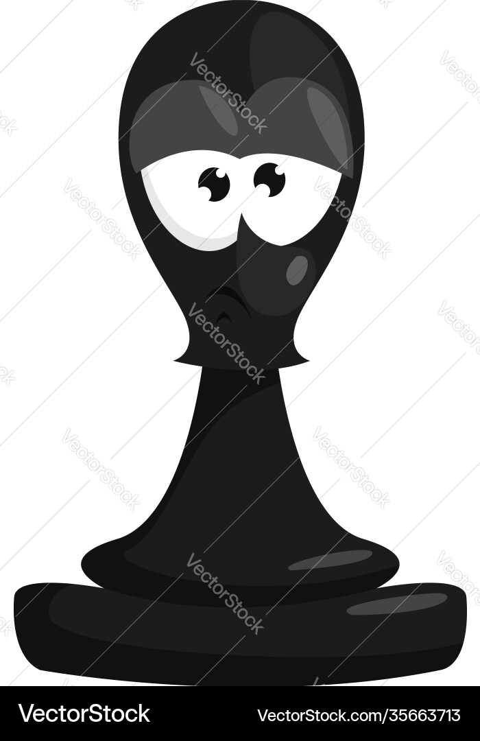 Black pawn on white background Royalty Free Vector Image