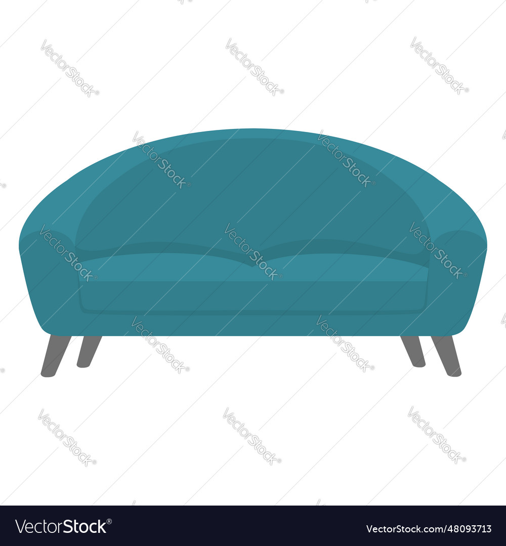 Comfortable blue sofa interior design element Vector Image