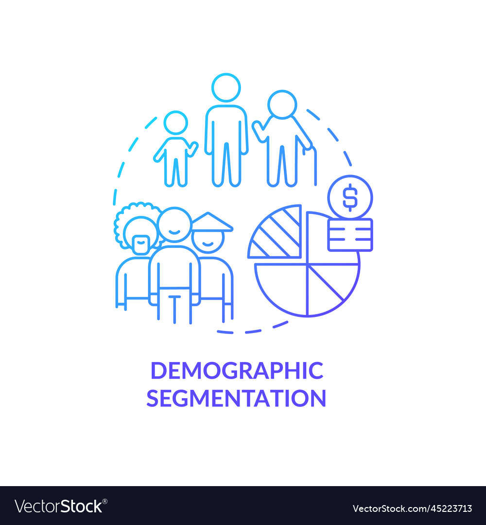 Demographic segmentation blue gradient concept Vector Image