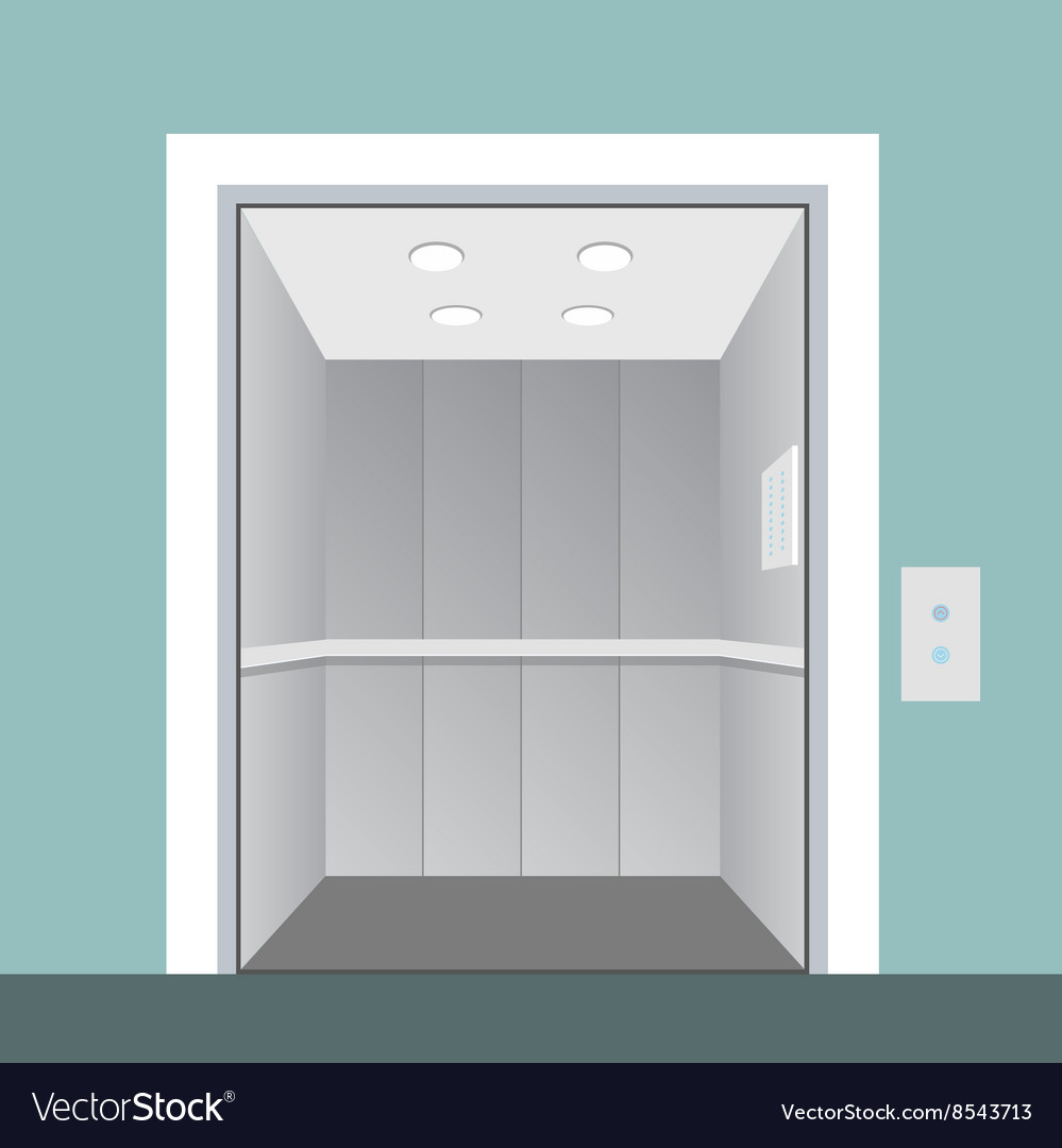 Elevator with opened door Royalty Free Vector Image