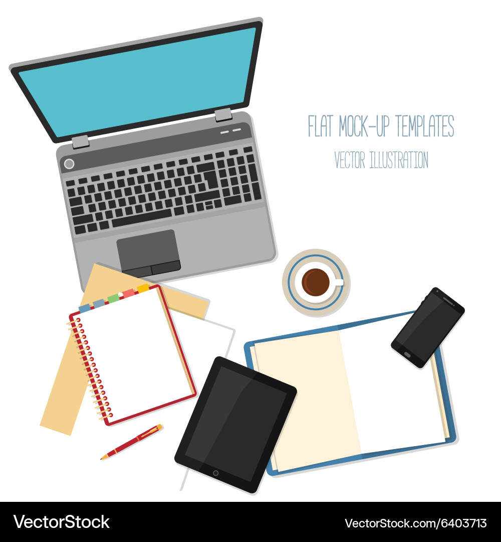Flat mockups for design and infographics Vector Image