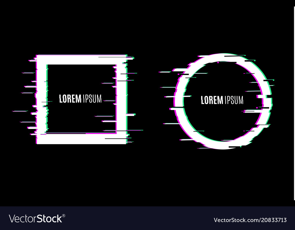 Glitch frames set geometric shapes Royalty Free Vector Image