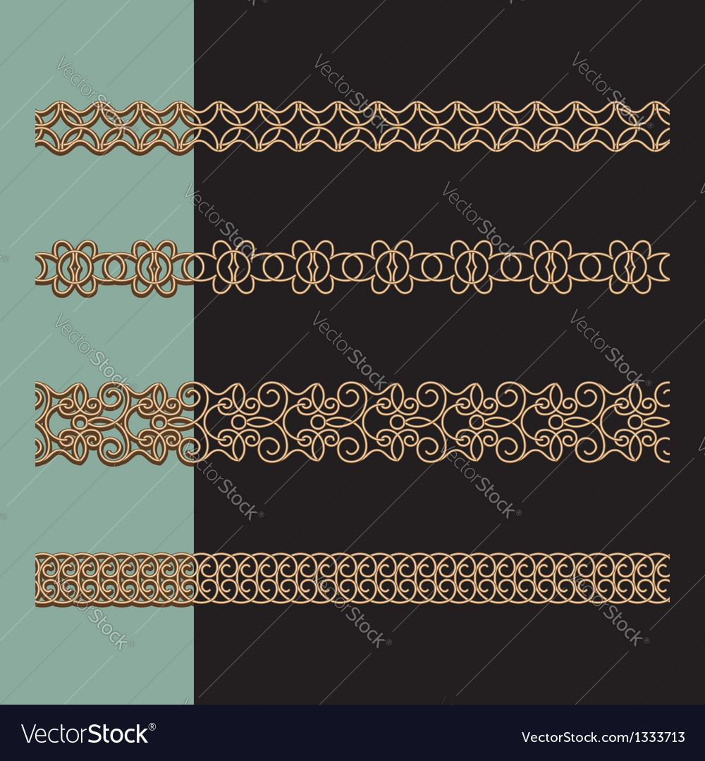Gold border set Royalty Free Vector Image - VectorStock