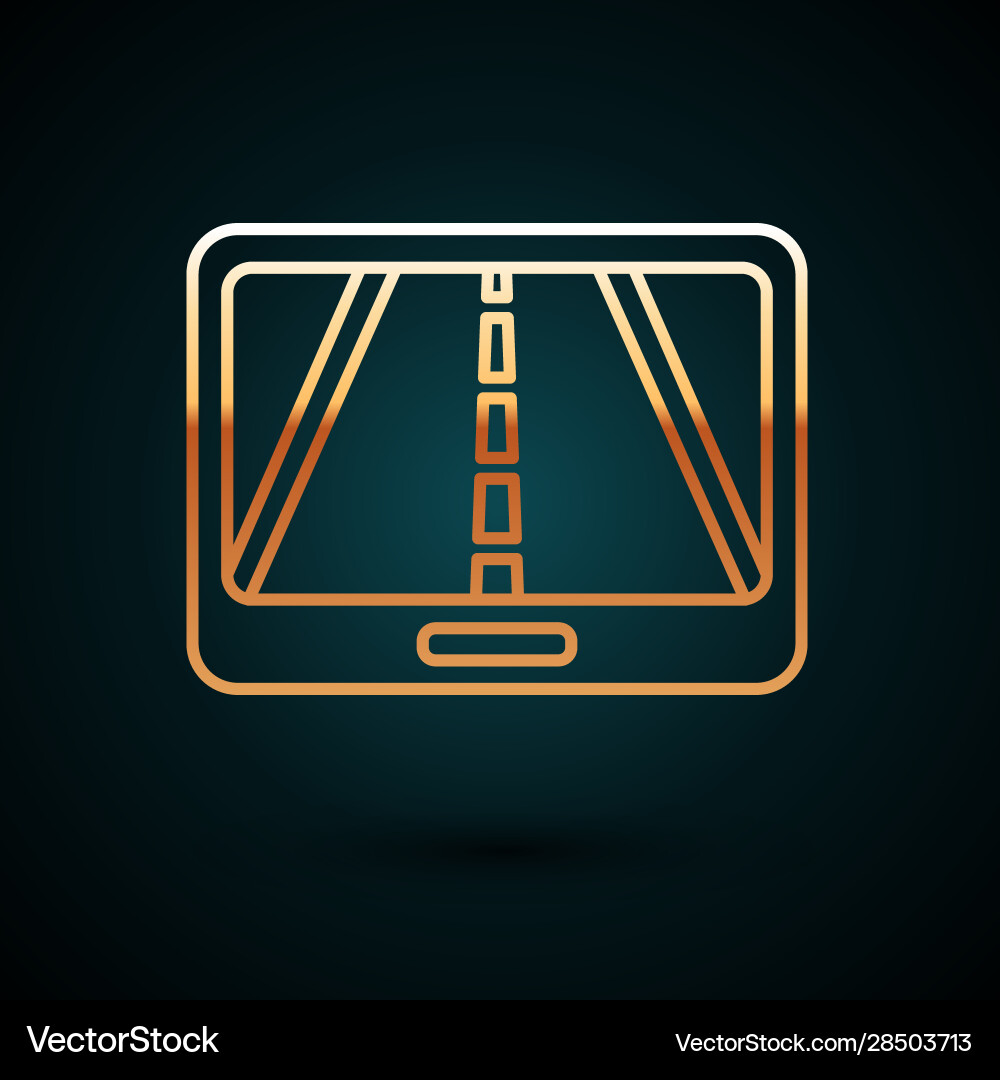 Gold line infographic city map navigation icon Vector Image