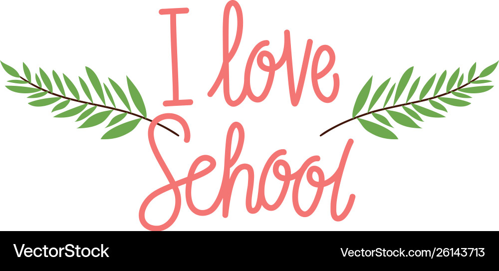 I love school label on white background Royalty Free Vector