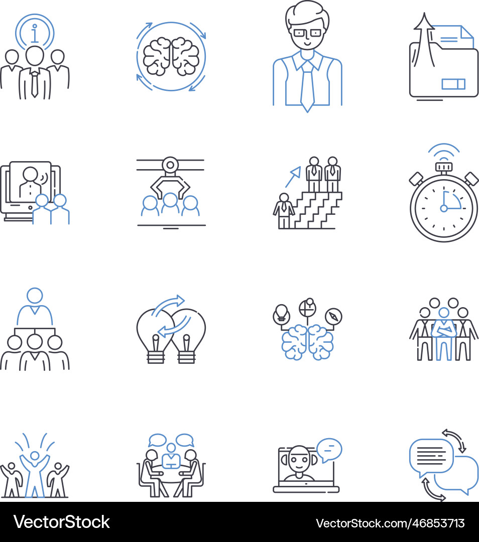 Information officer line icons collection Vector Image