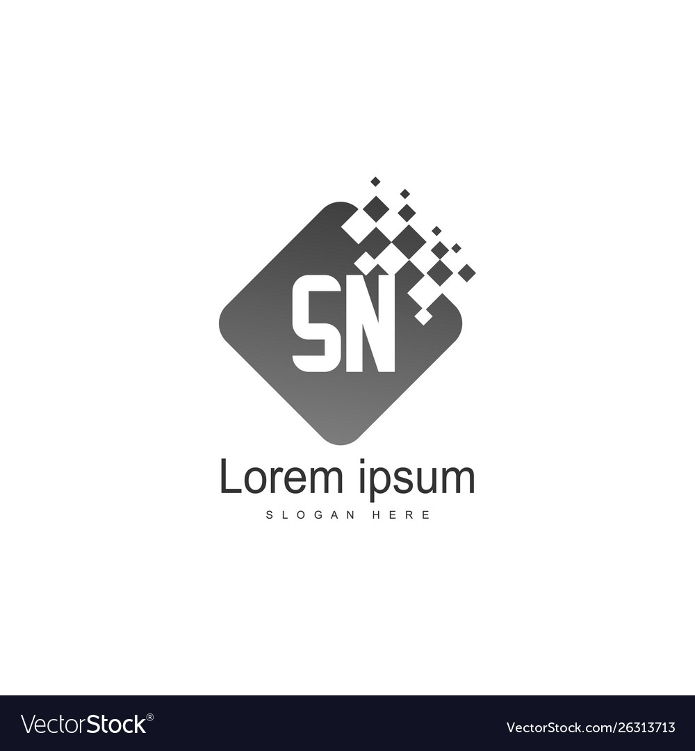 Initial sn logo template with modern frame Vector Image