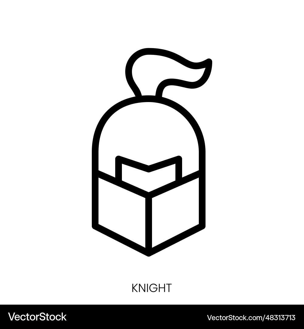 Knight icon line art style design isolated Vector Image