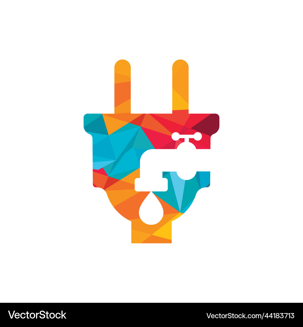 Plumbing and electric service logo design Vector Image