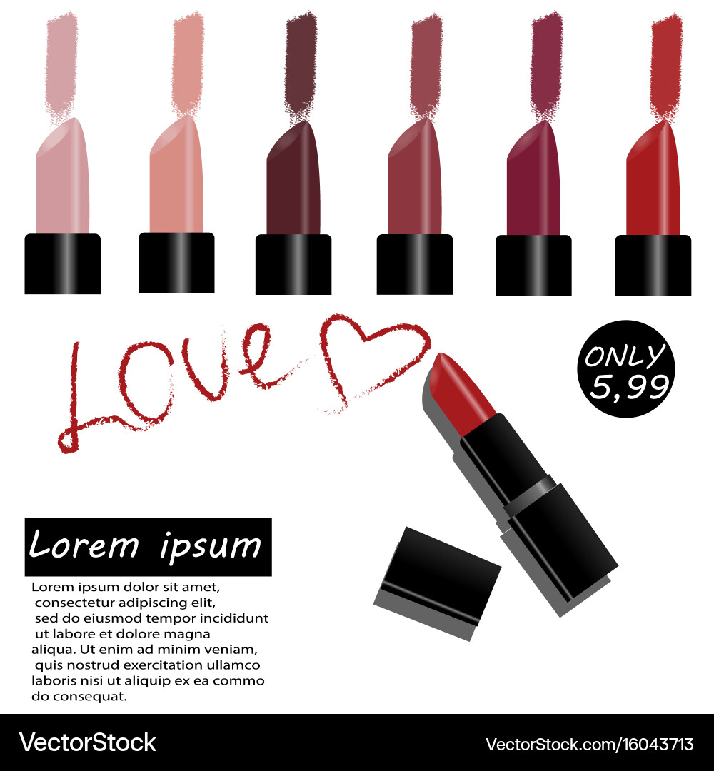 Realistic style design of lipstick Royalty Free Vector Image