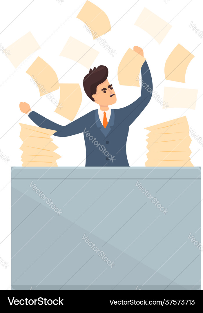 Rush job workplace icon cartoon style Royalty Free Vector