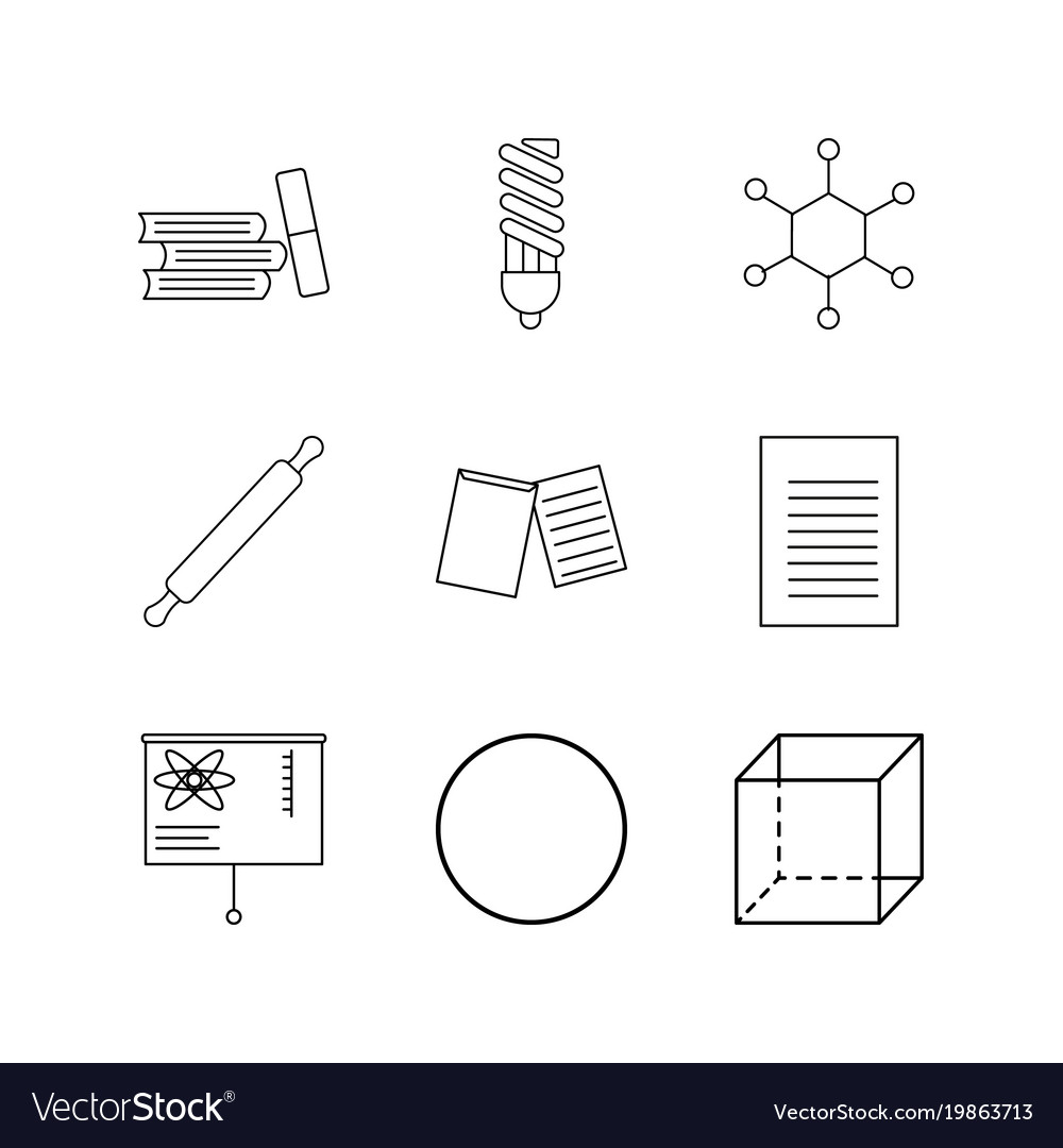 Science linear icon set simple outline icons Vector Image