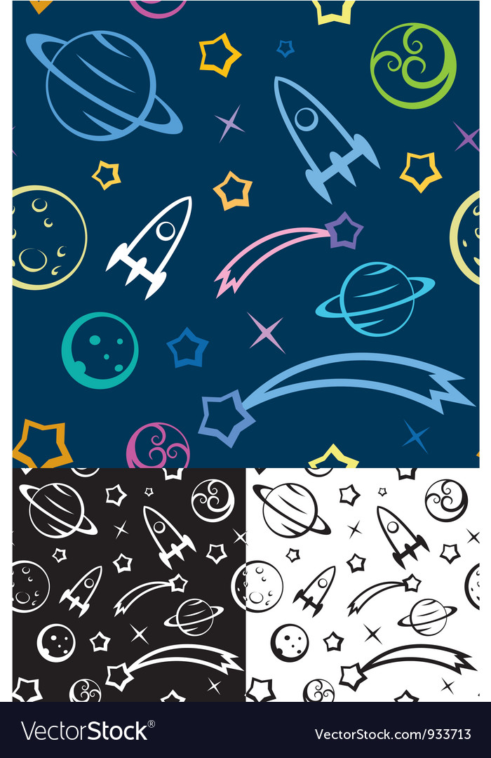 Seamless pattern space Royalty Free Vector Image