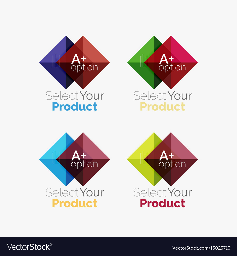 Set Of Abstract Square Interface Menu Navigation Vector Image