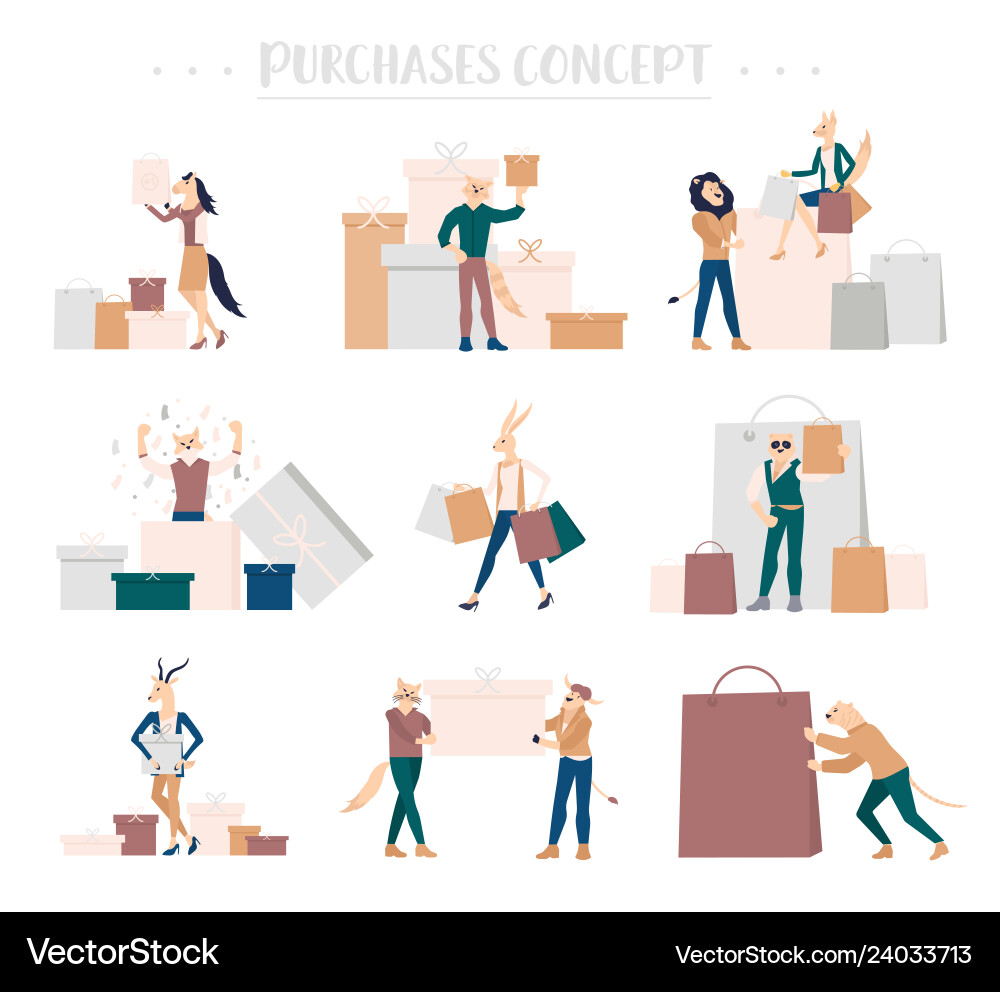 Shopping people concept purchase Royalty Free Vector Image