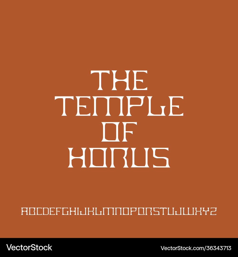 Temple horus font display manalagifonts Royalty Free Vector