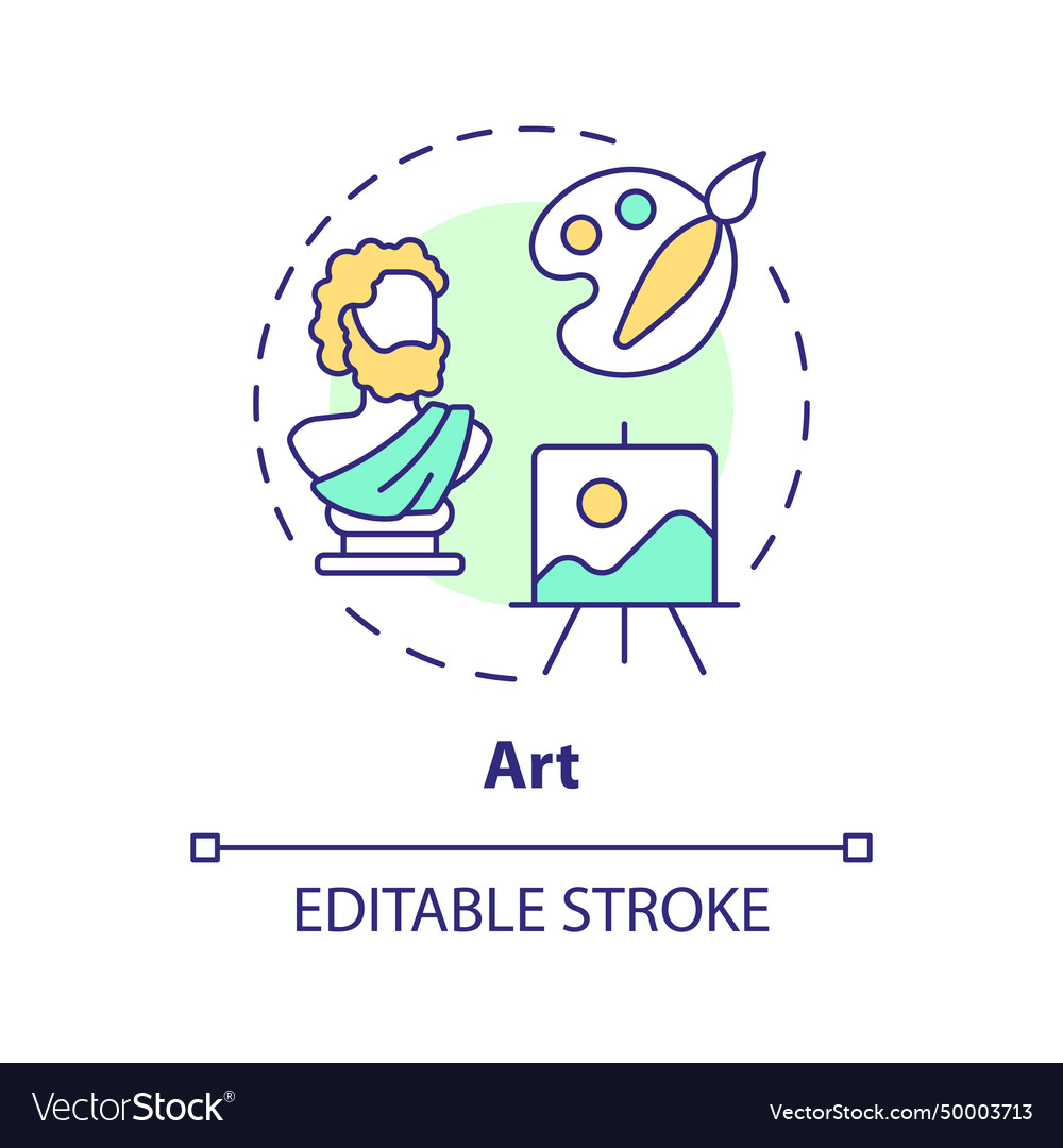 Thin line simple colorful art icon concept Vector Image