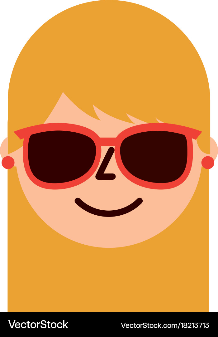 Young woman profile happy character image Vector Image