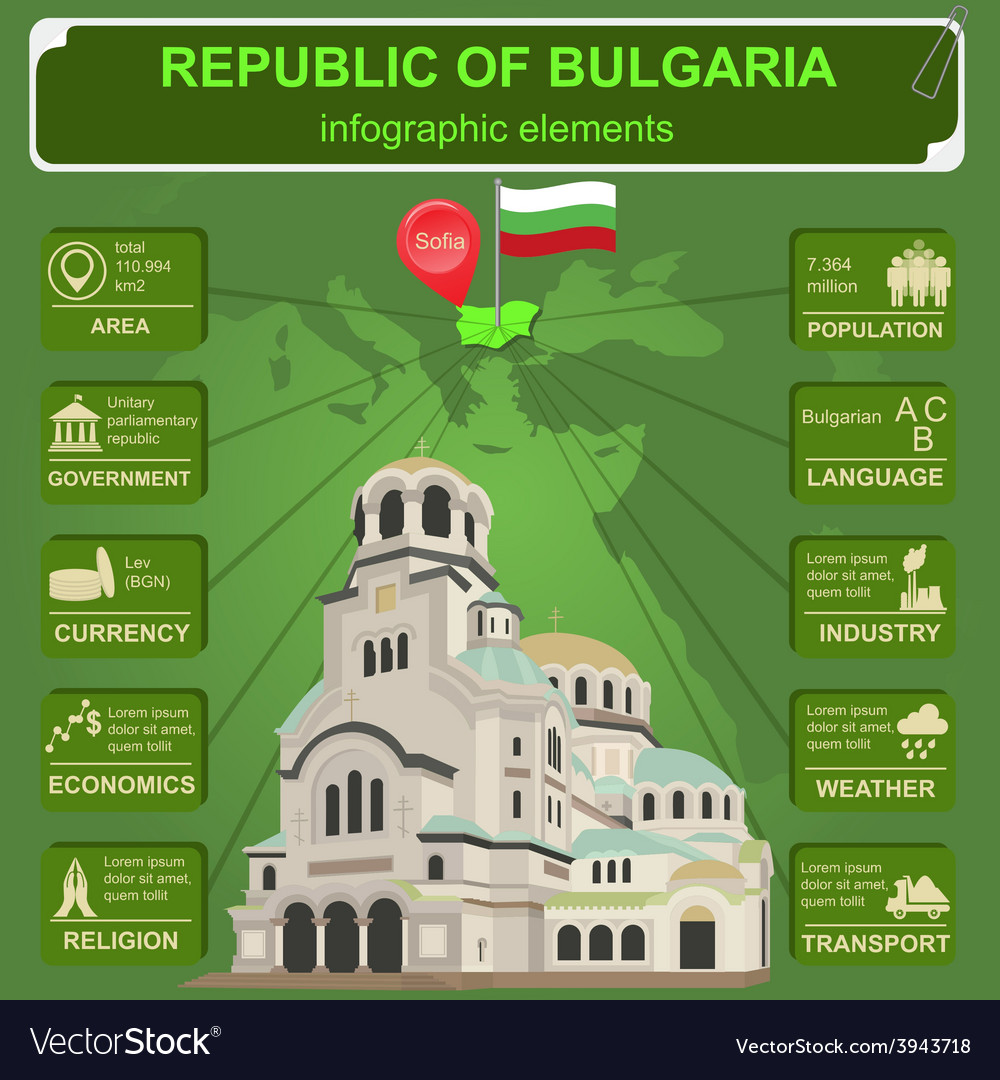 Bulgaria infographics statistical data sights Vector Image