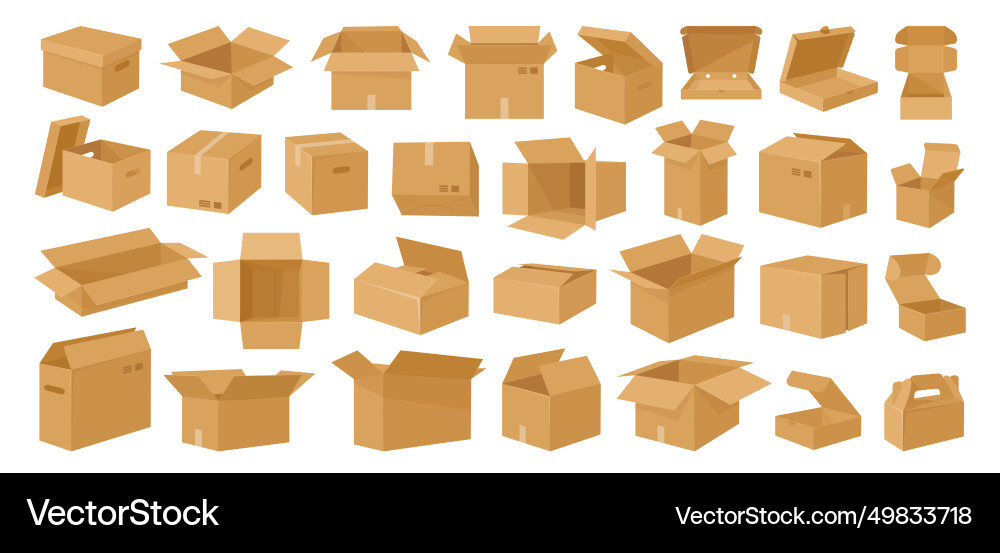 Cartoon cardboard boxes carton delivery Royalty Free Vector