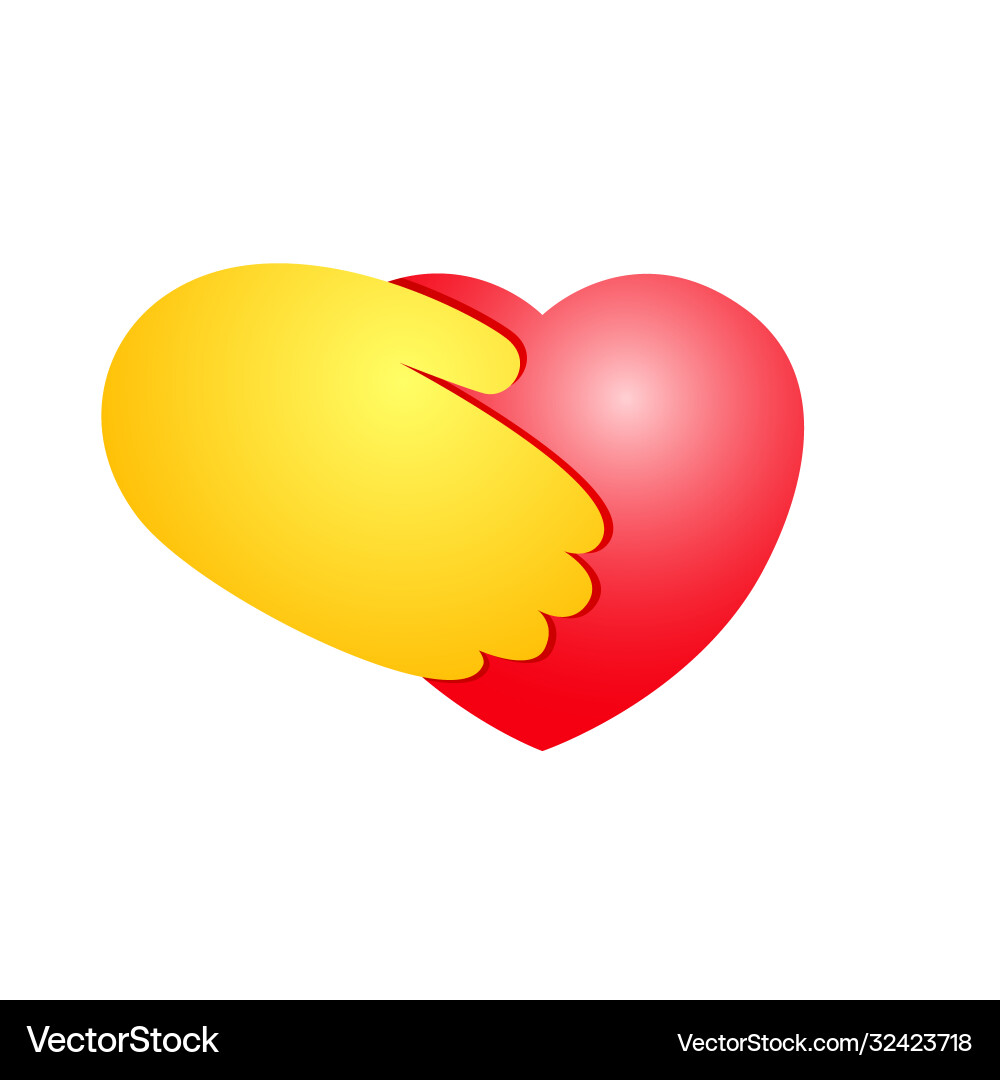 Heart in hand creative colorful icon Royalty Free Vector