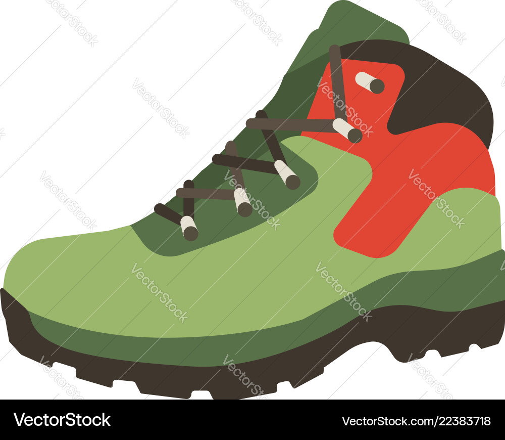 Hiking boot icon in flat style isolated on white Vector Image