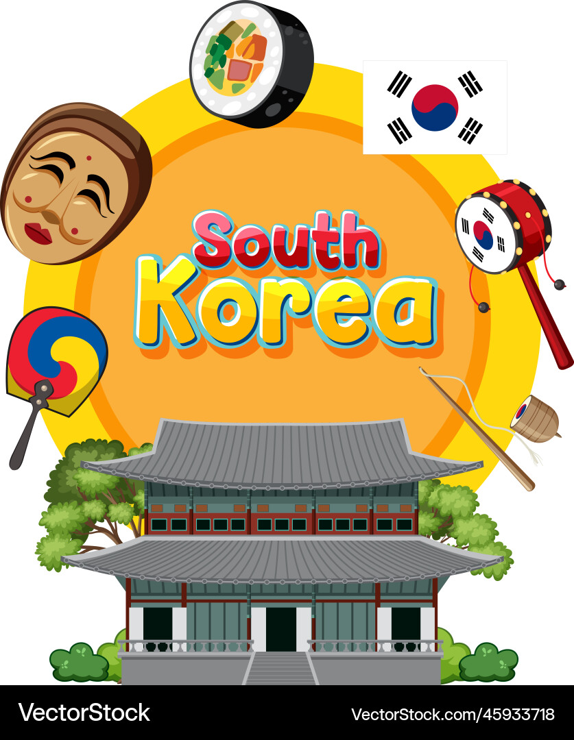 Korean element nation tradition symbol Royalty Free Vector