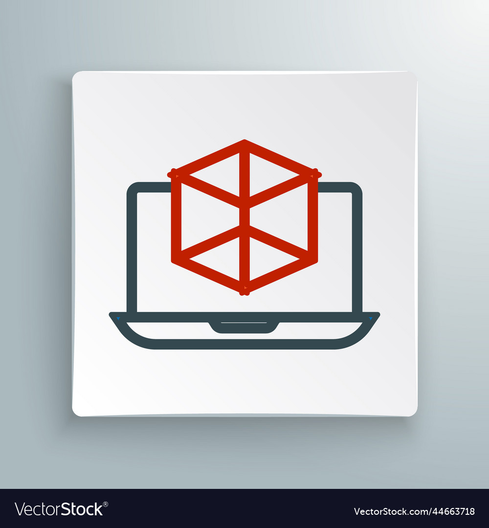 Line 3d Modeling Icon Isolated On White Background