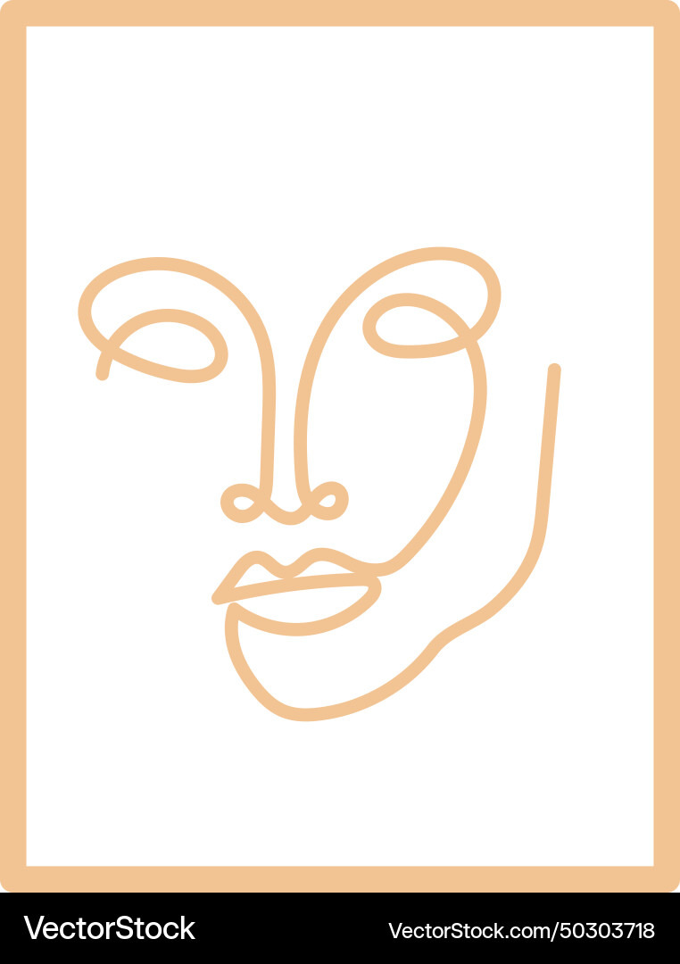 Modern painting with abstract face Royalty Free Vector Image