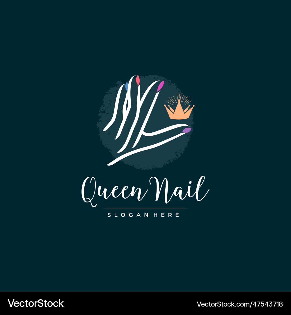 Nail logo design with fresh and unique idea Vector Image