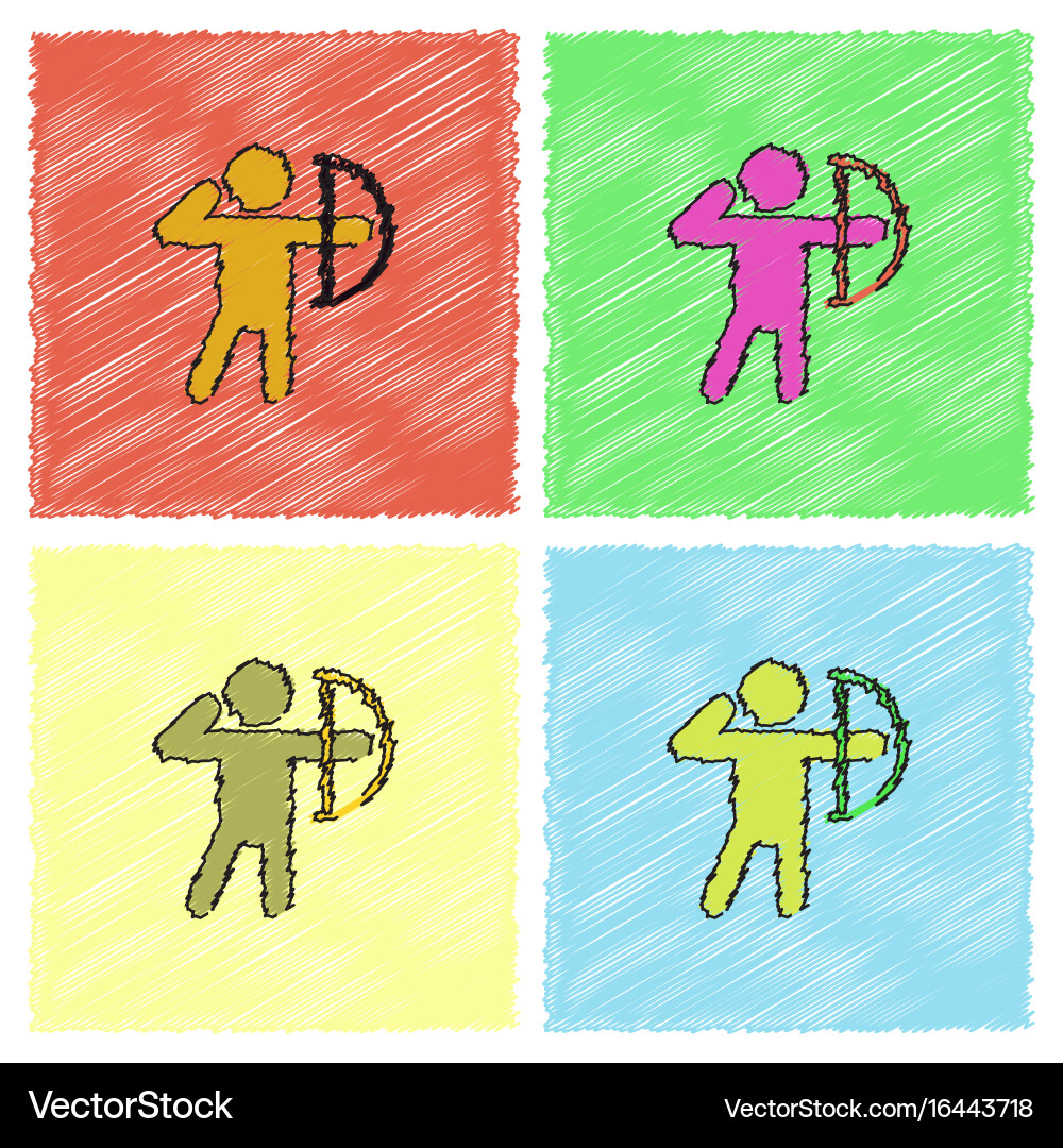 Olympic games archery player athlete icon Vector Image