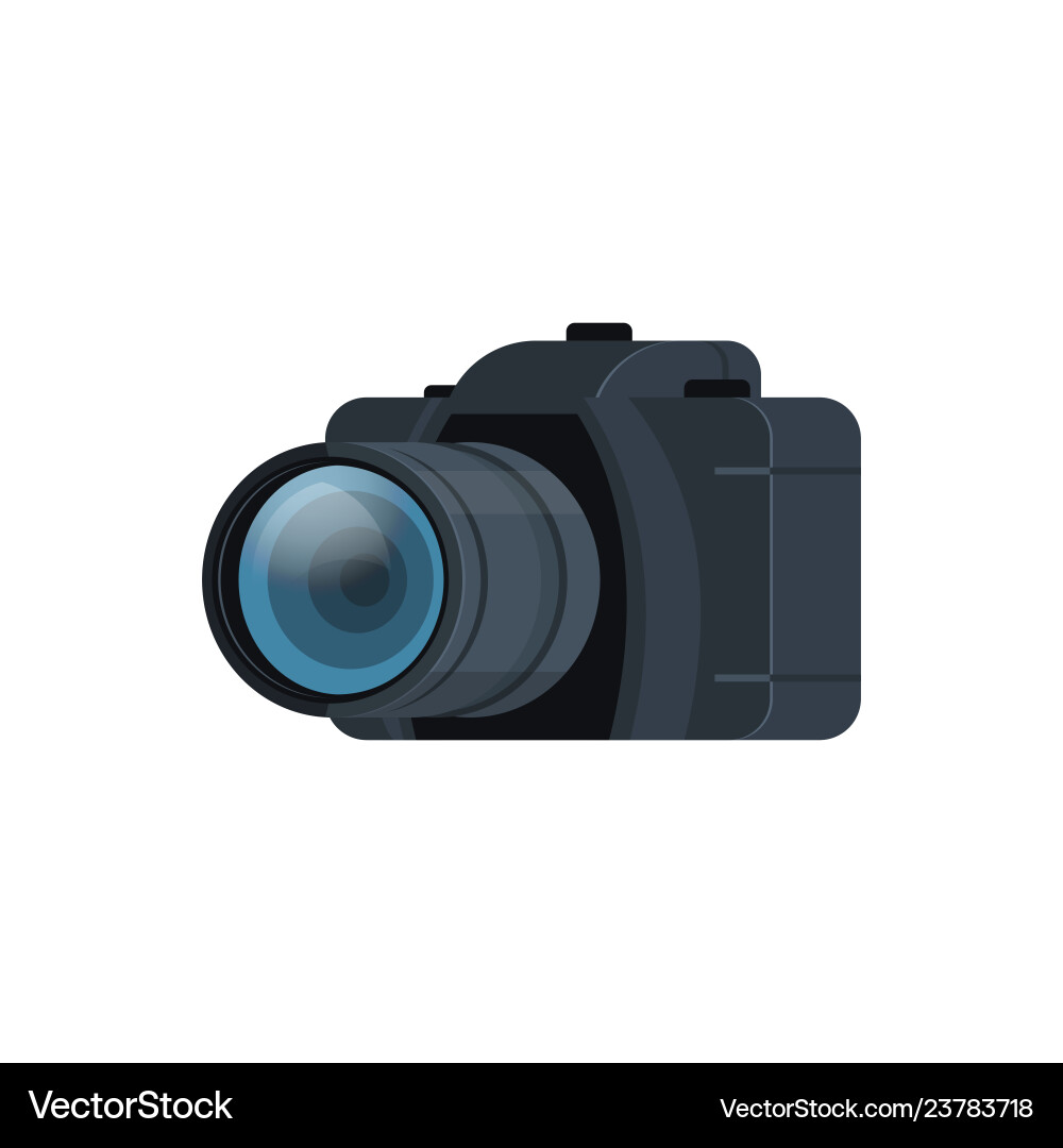 Realistic modern dslr photo camera isolated flat Vector Image