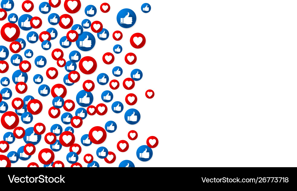 The like and love buttons background design Vector Image