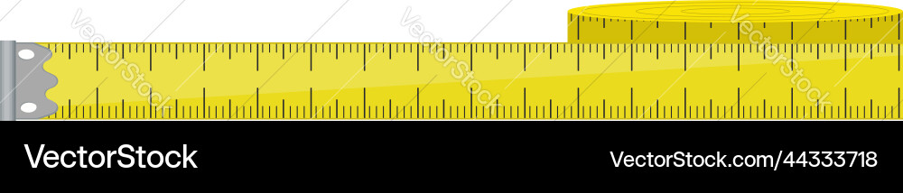 Yellow inch tape on a white background Royalty Free Vector