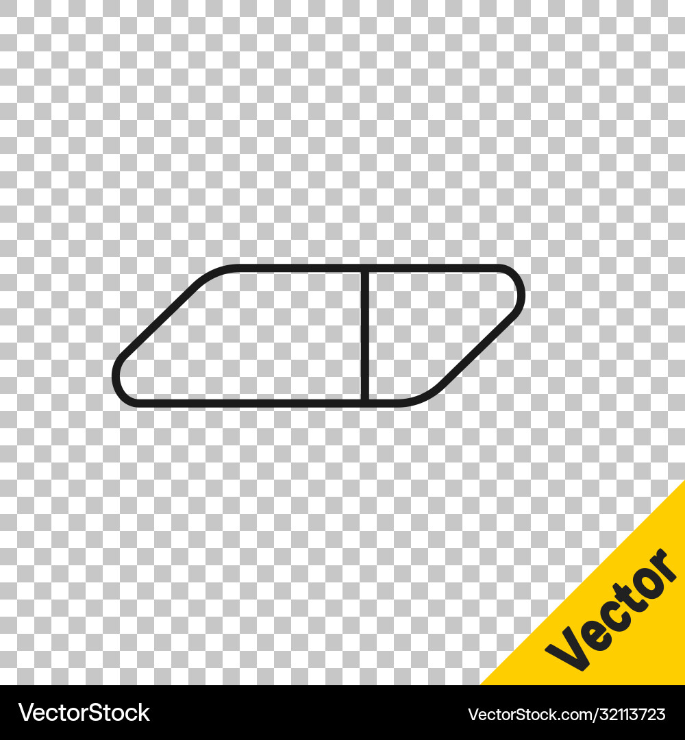 Black line eraser or rubber icon isolated on Vector Image