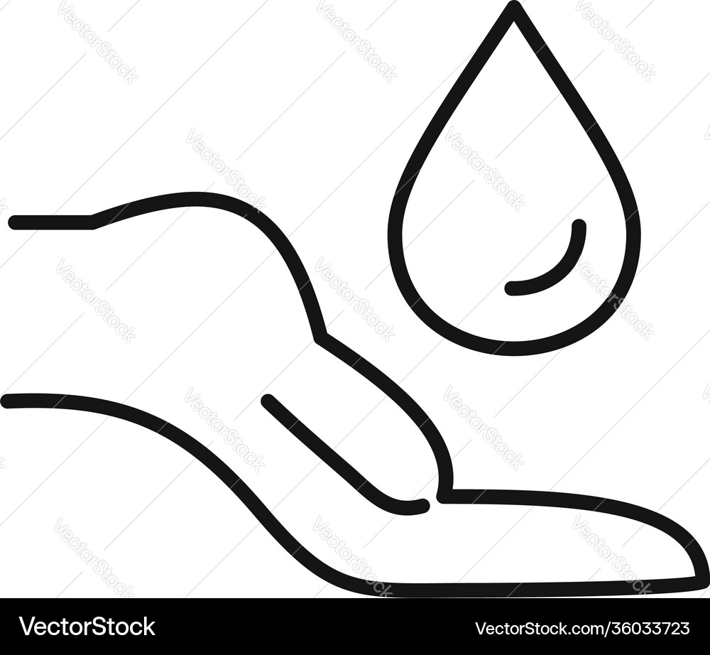 Blood donation drop icon outline style Royalty Free Vector