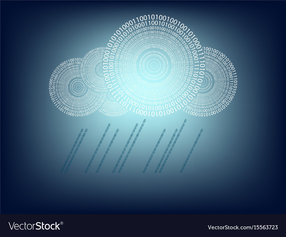 Blue background with computer cloud Royalty Free Vector