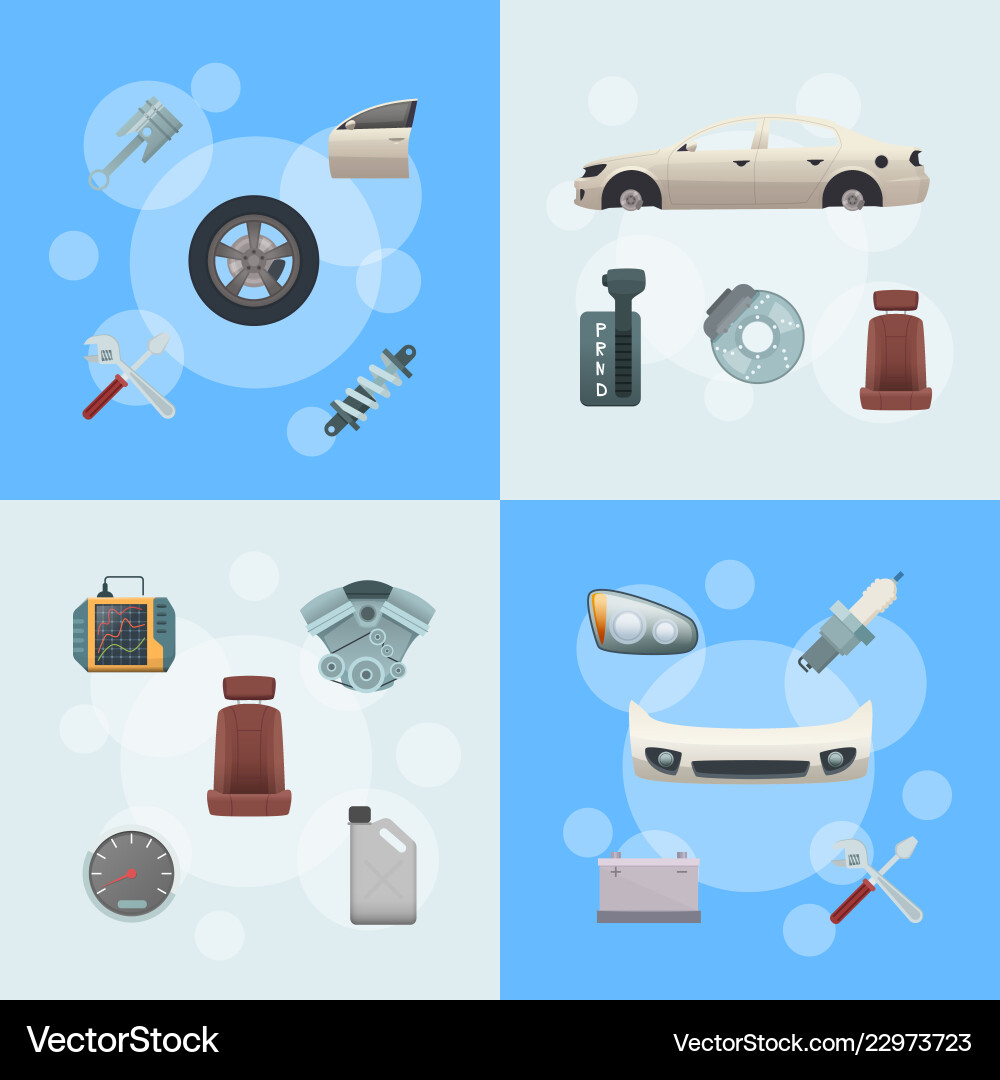 Car parts infographic concept Royalty Free Vector Image