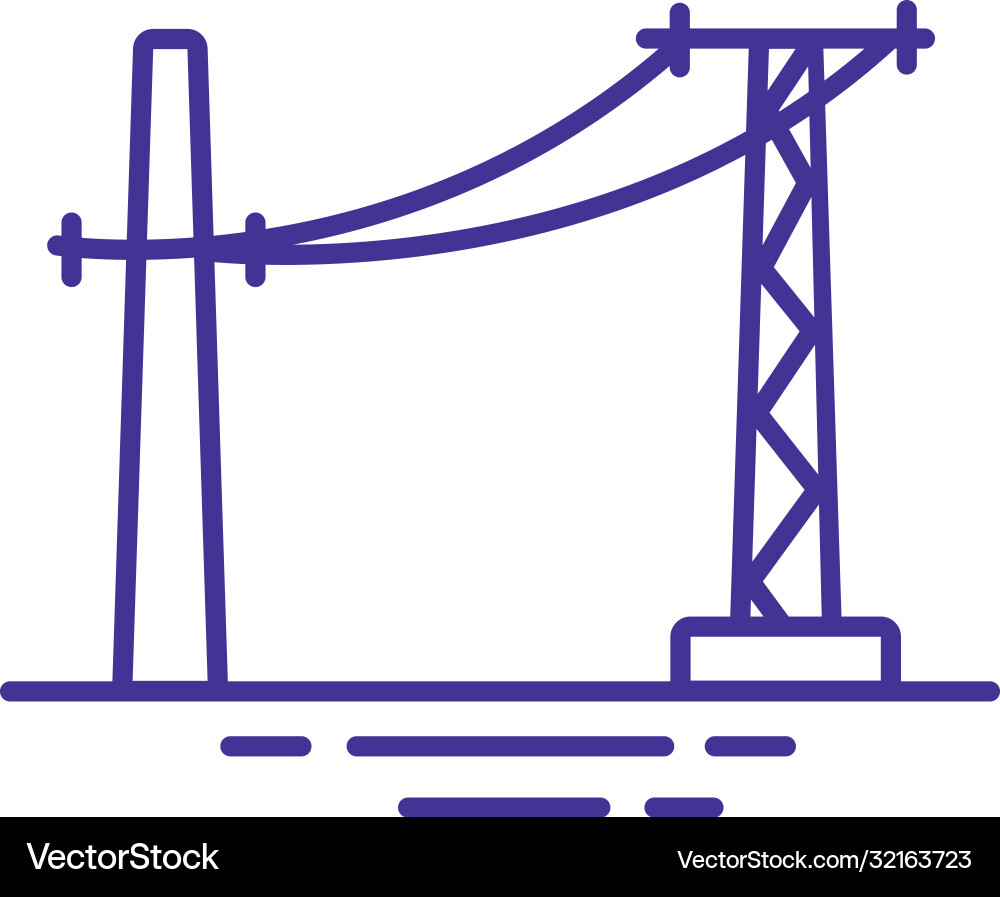 Electrics lines line style icon Royalty Free Vector Image