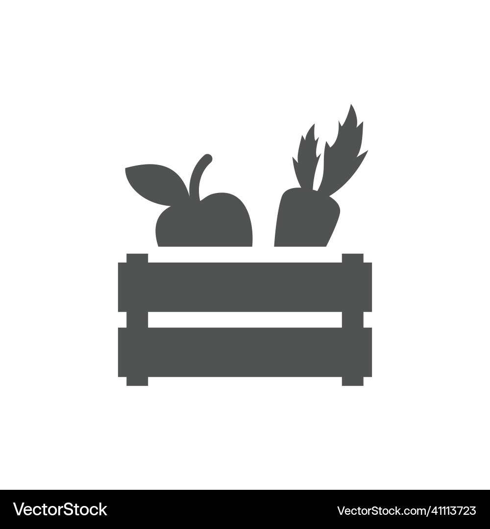 Farm food crate icon Royalty Free Vector Image