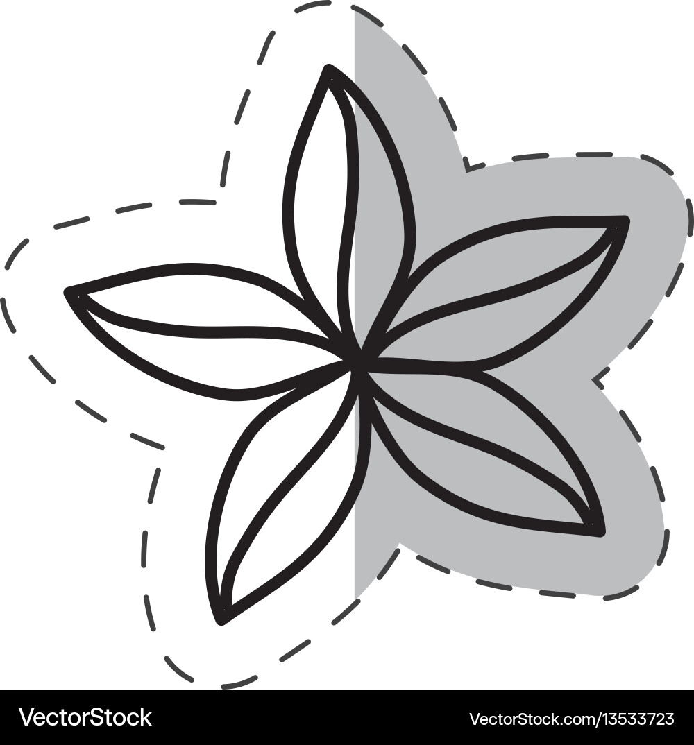 Flower natural ornate cut line Royalty Free Vector Image