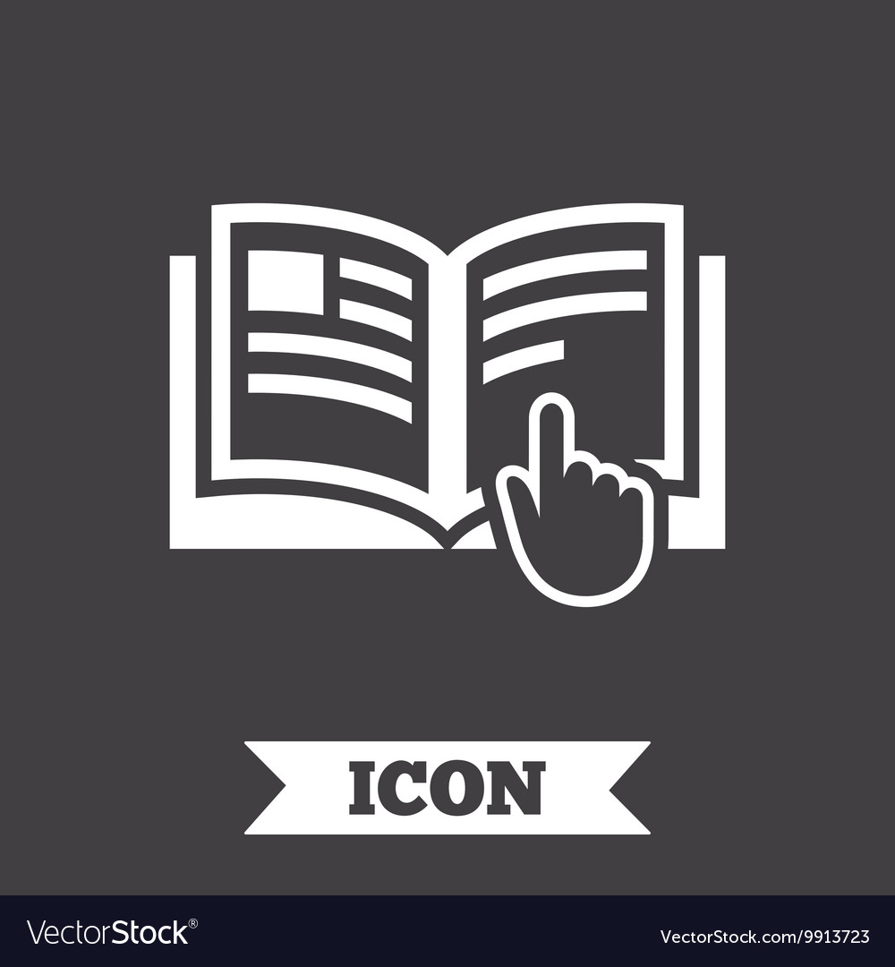 Instruction sign icon manual book symbol Vector Image