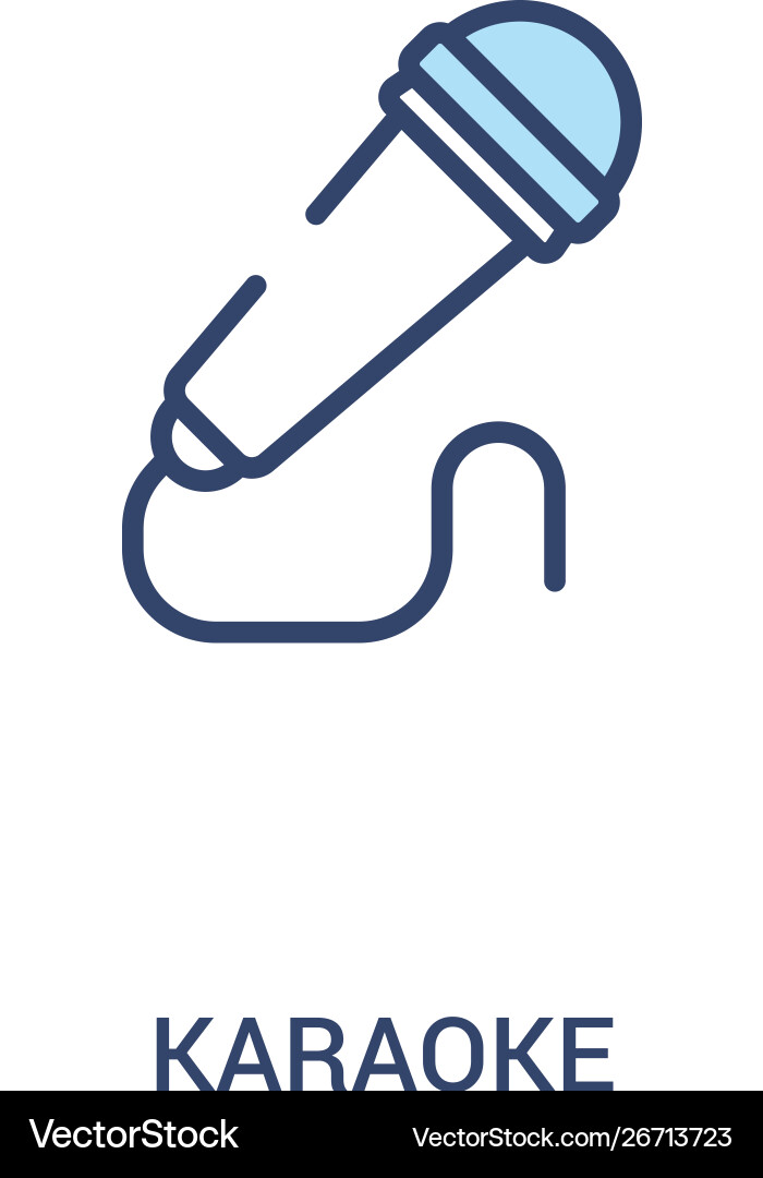 Karaoke concept 2 colored icon simple line Vector Image