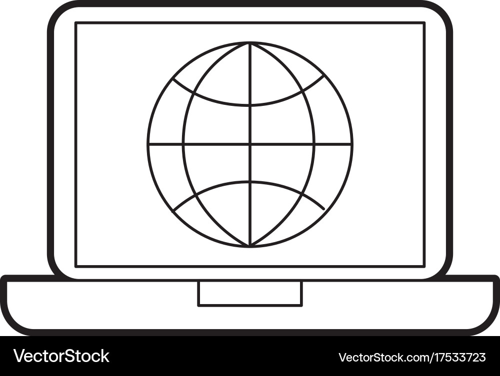 Laptop business world connection digital Vector Image