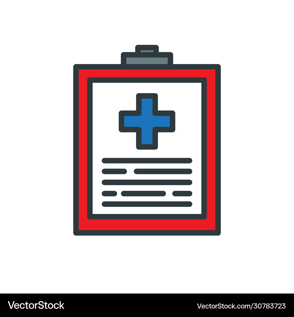 Medical history line icon Royalty Free Vector Image