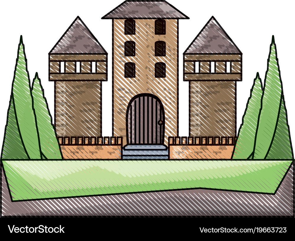 Medieval castle icon image Royalty Free Vector Image