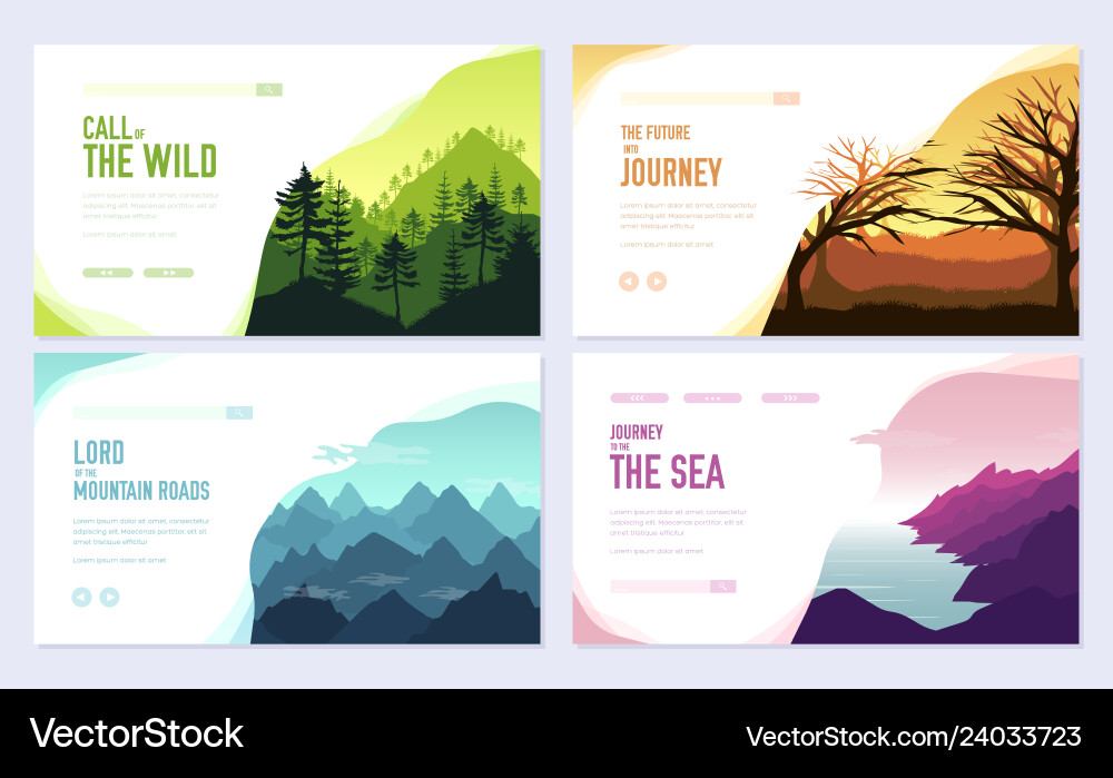 Nature brochure cards set ecology template Vector Image